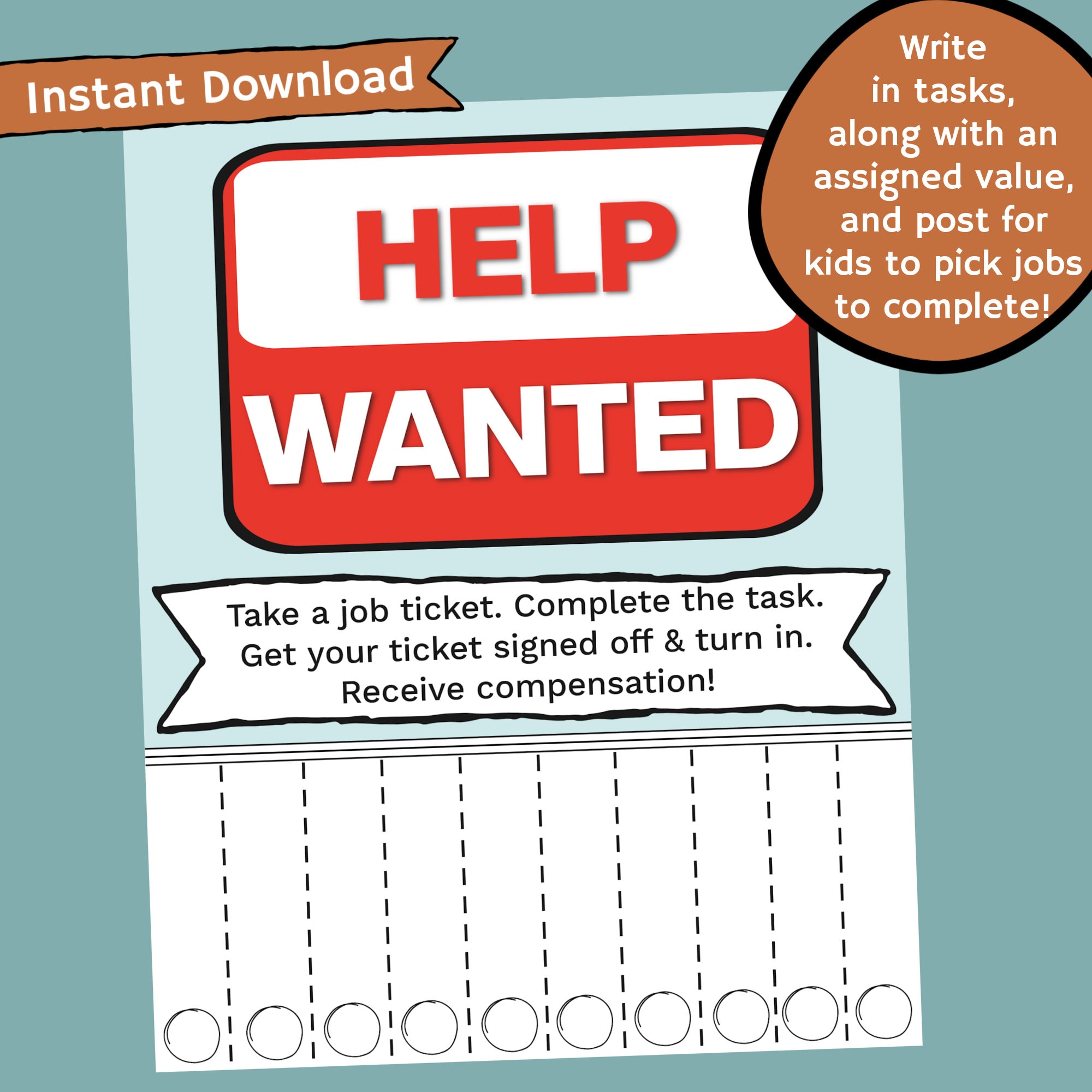 Help Wanted Kids' Job Sign - Etsy