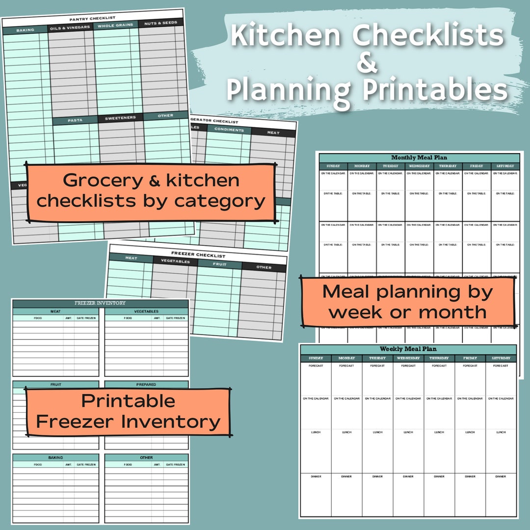 Kitchen Checklists & Planning Printables - Etsy