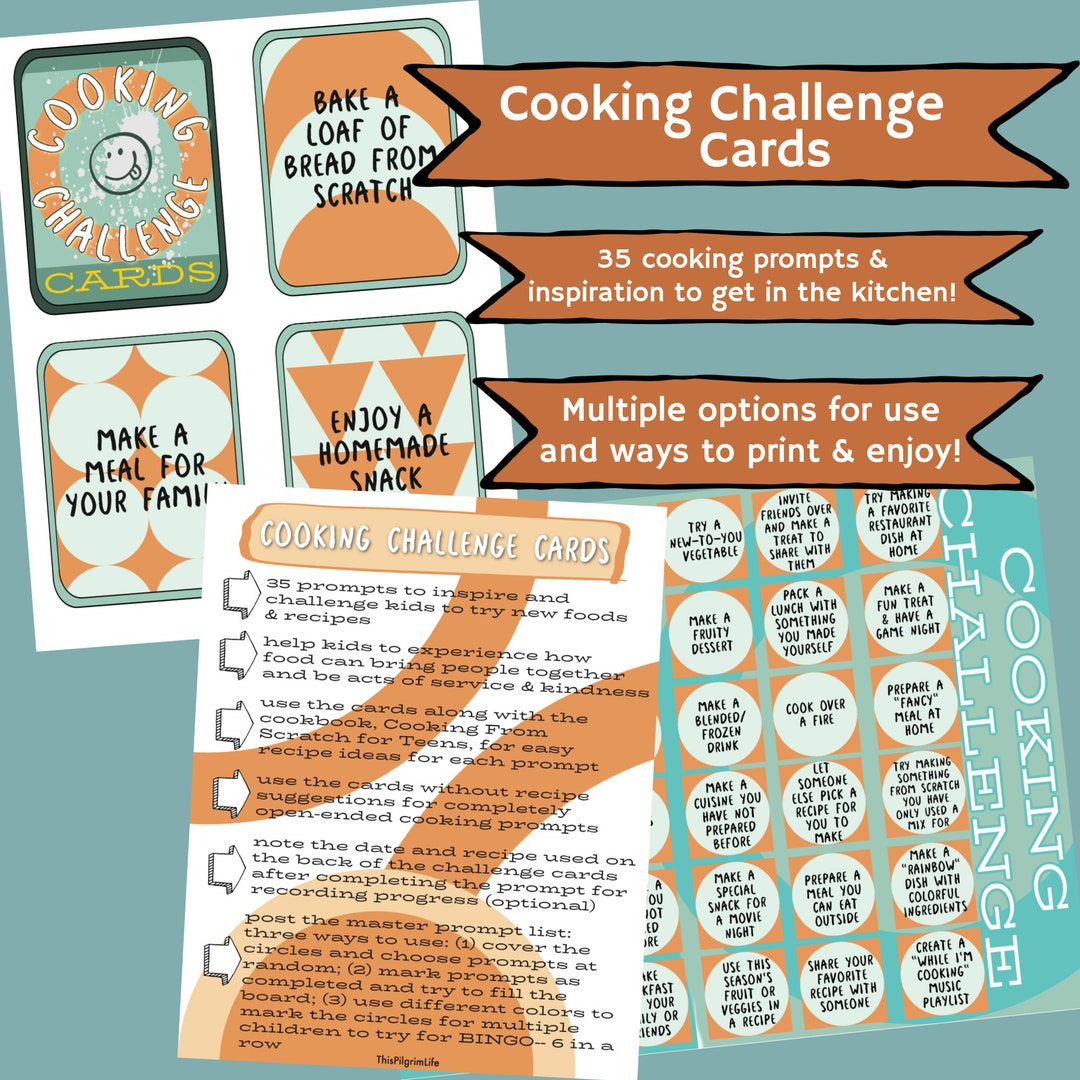 Kids Cooking Challenge Cards - Etsy