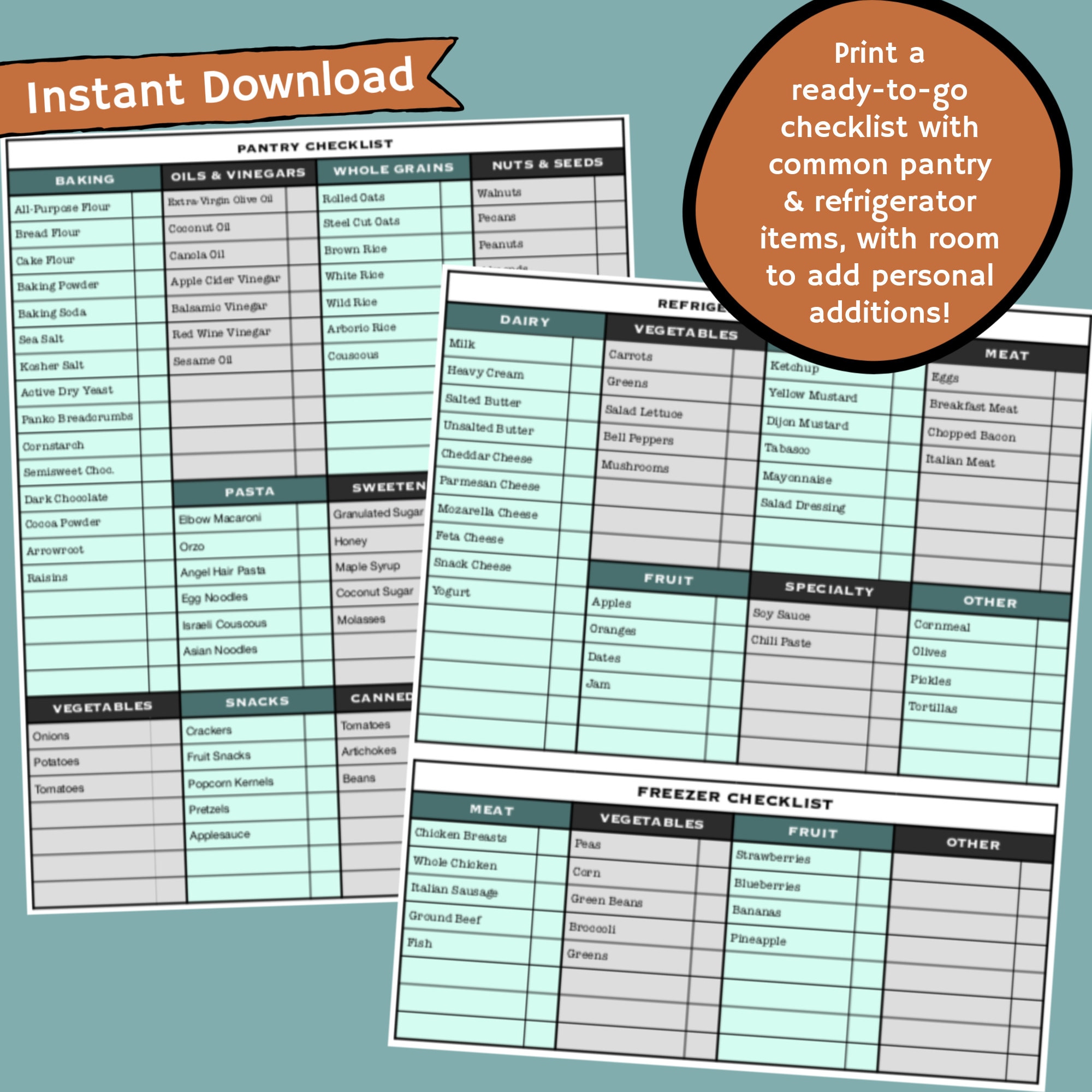 Kitchen Checklists & Planning Printables - Etsy