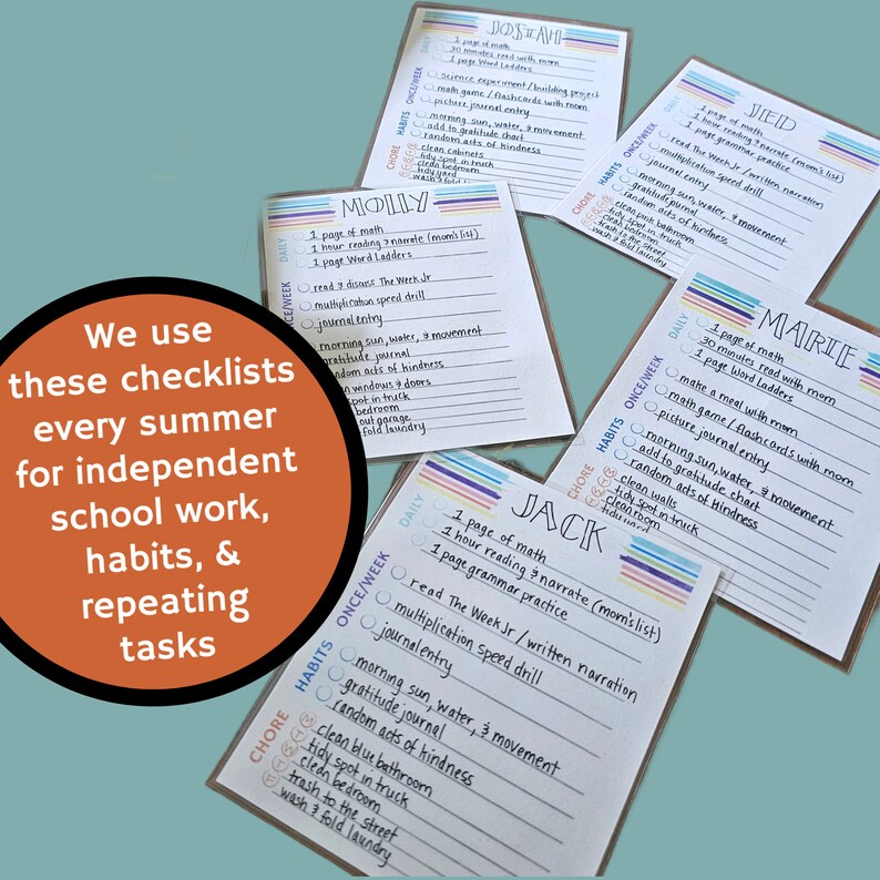 Customizable Personal Checklists for Daily & Weekly Tasks, Plus Habits ...