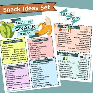 Snack Ideas Printable Reference Sheets - Etsy