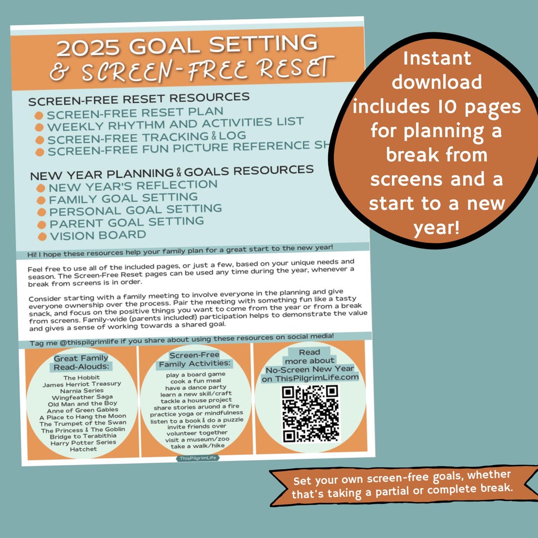Family Screen Free Reset & Goal Setting Planning Pages - Etsy