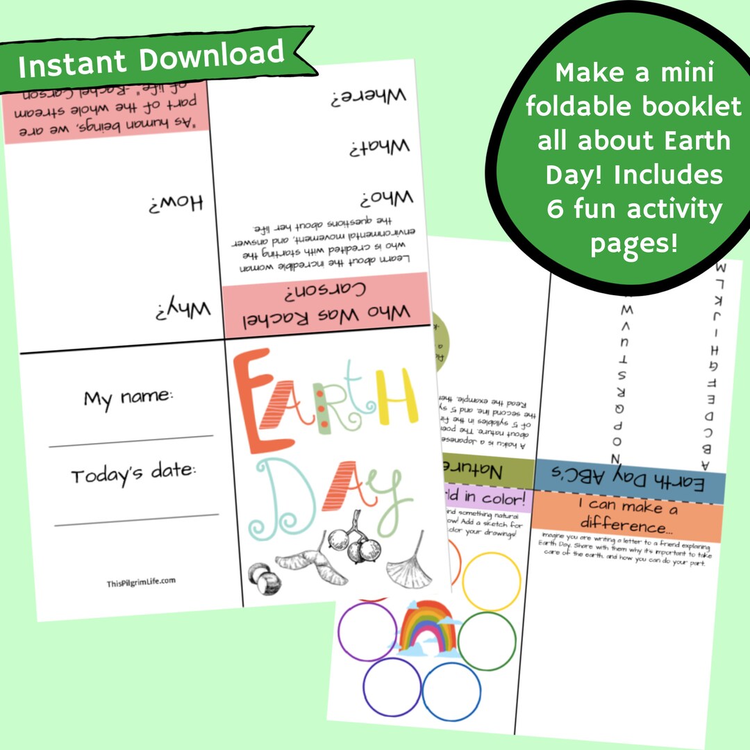 Earth Day Foldable Booklet Printable - Etsy