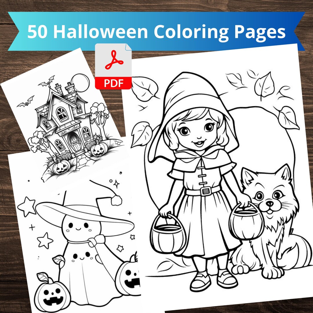 50 Halloween Printable Coloring Pages Kids Halloween Printable Coloring ...