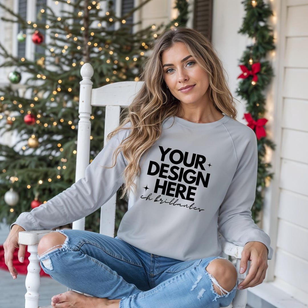 Gildan 18000 Sport Gray Sweatshirt Mockup G180 Gray Crewneck Mock-up ...