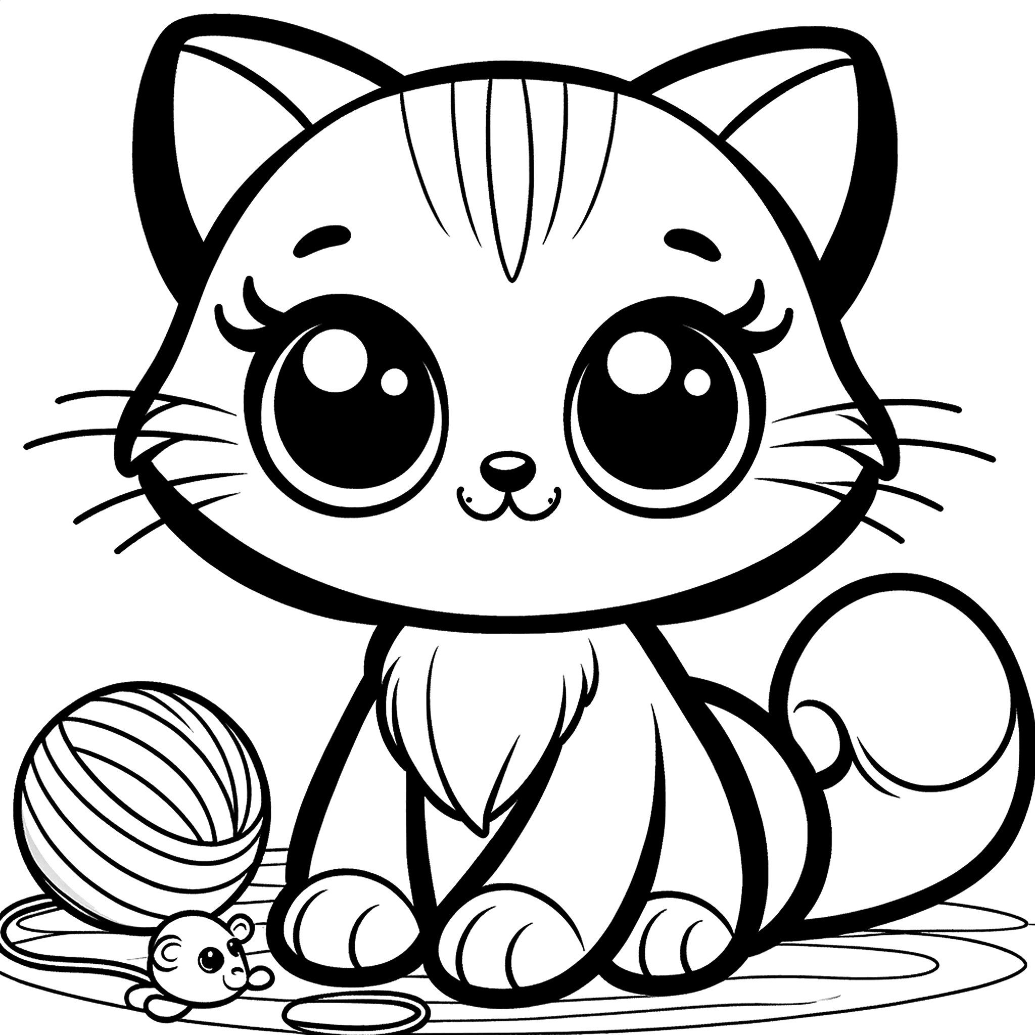 Digital PDF Adorable Cat Coloring Pages, Easy & Fun Feline Designs ...