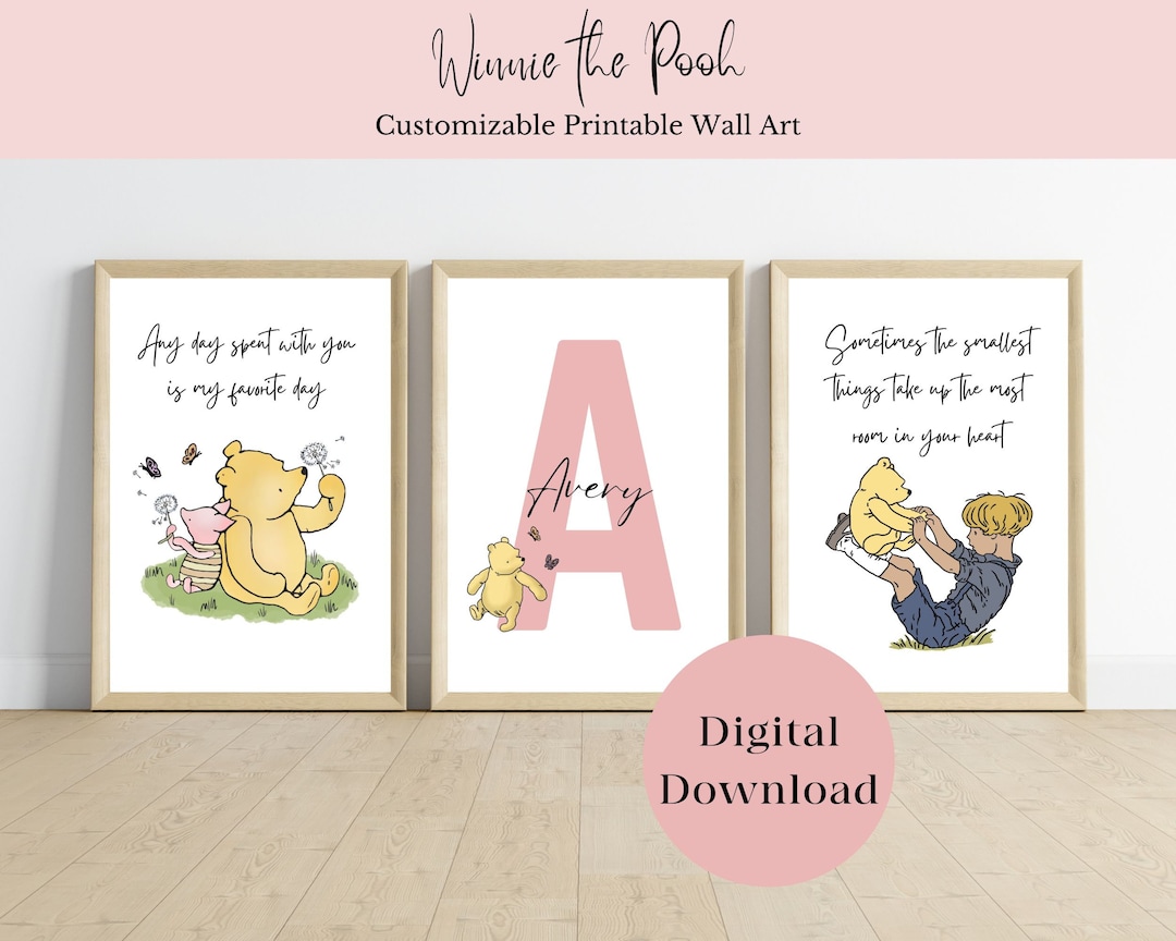 Custom Winnie the Pooh Printable Wall Art - Etsy