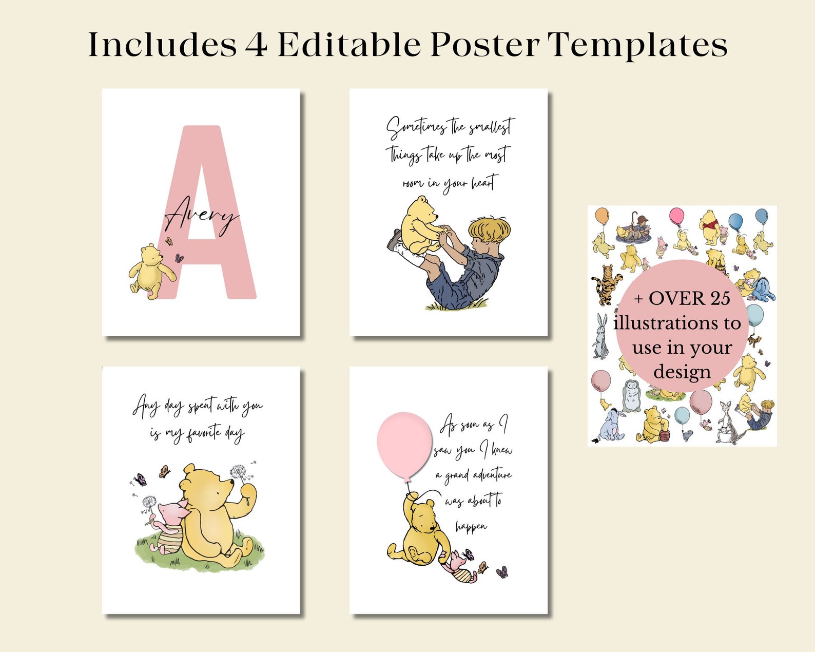 Custom Winnie the Pooh Printable Wall Art - Etsy