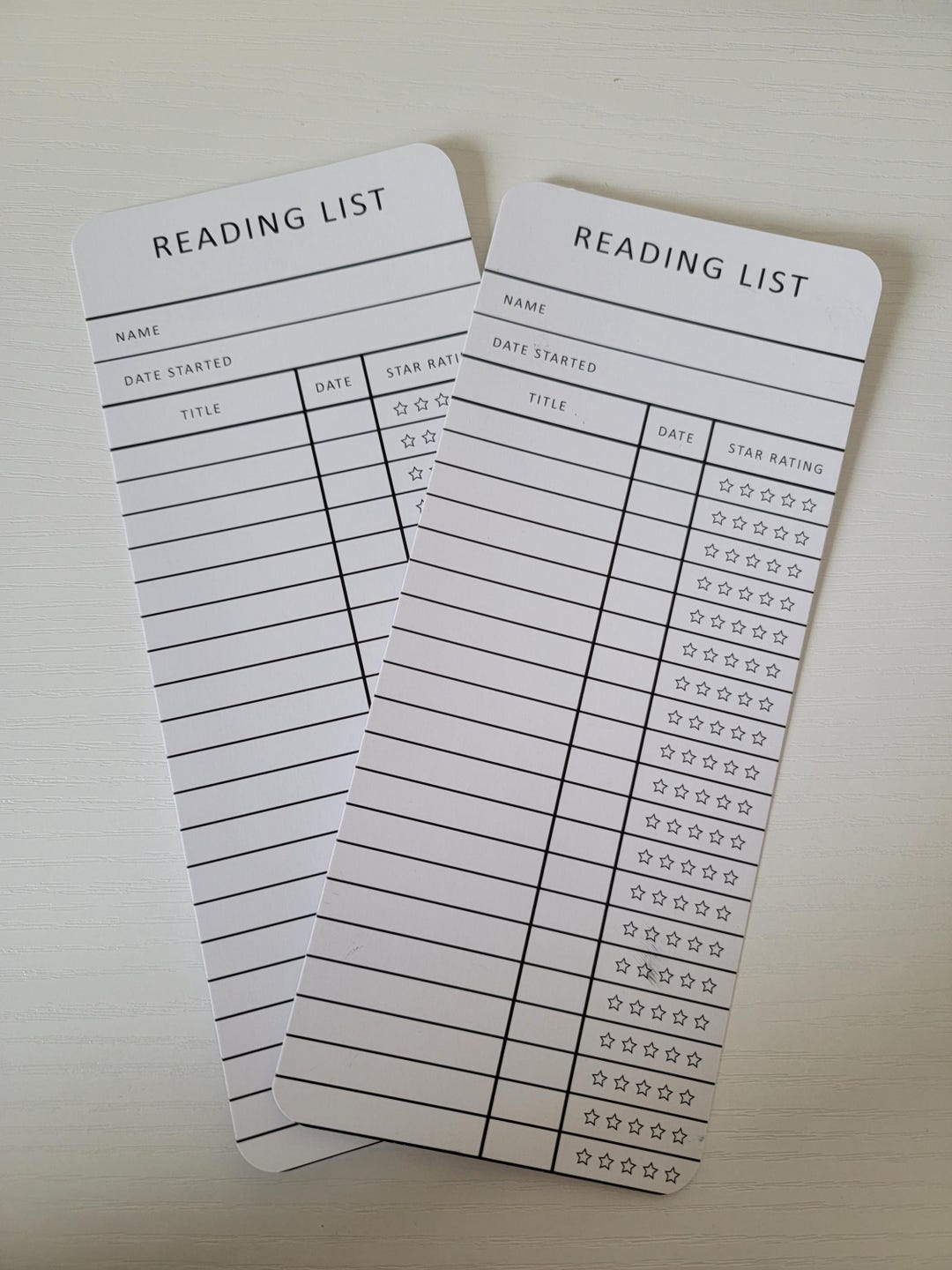 Reading List Bookmarks | Bookmarks for Gifts | Cardstock Bookmarks ...