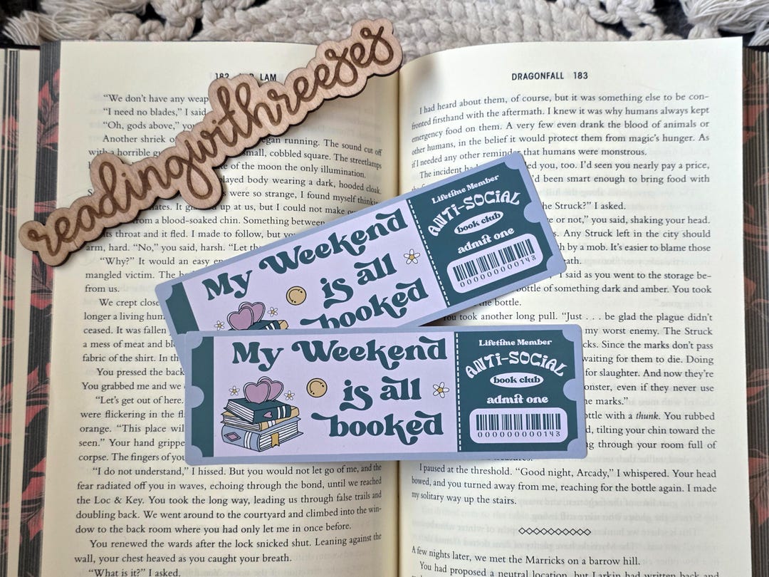 Bookish Ticket Bookmarks | Book Club Bookmarks | Bookmarks | Bookish ...