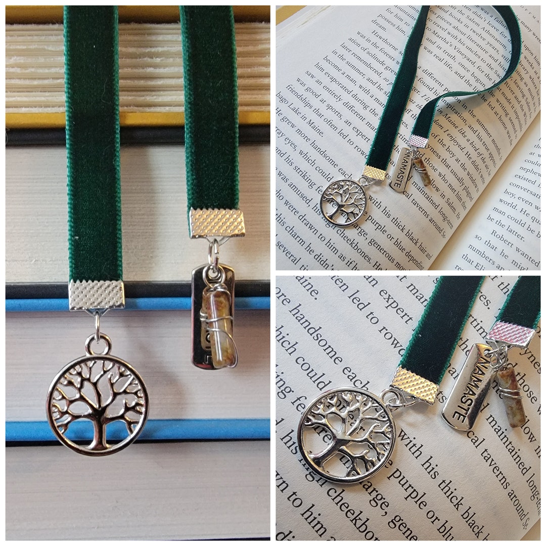 Tree of Life With Charm Bookmark | Velvet Ribbon Bookmarks | Ribbon ...
