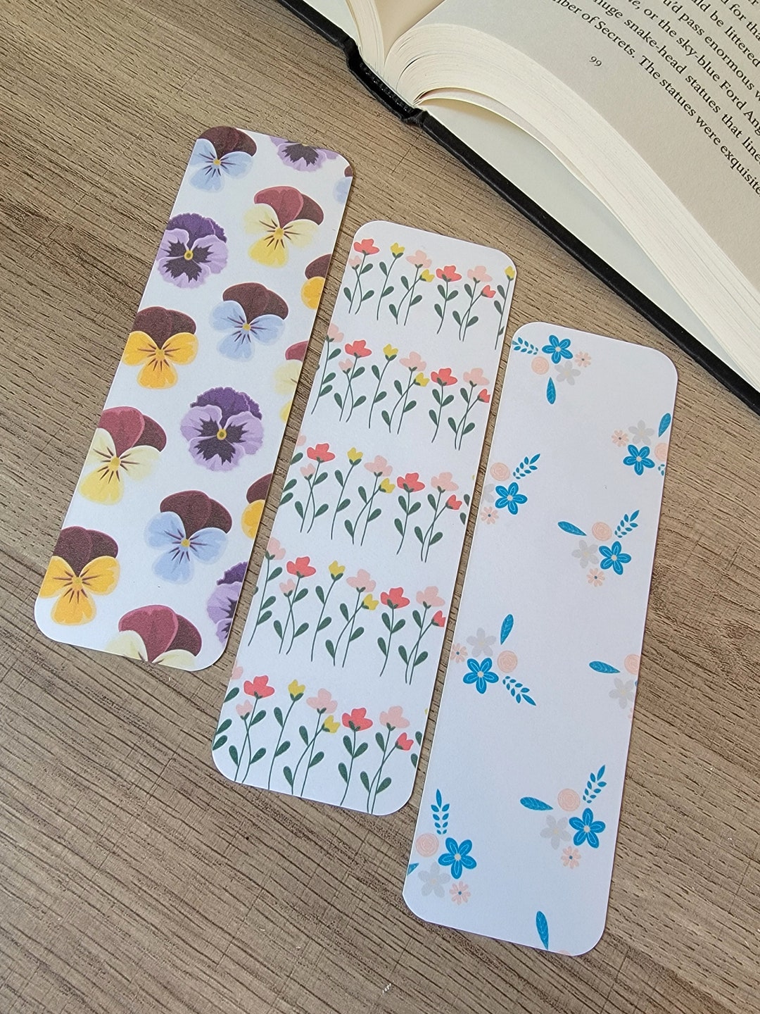 Flower Bookmarks Bookmarks Flowers Bookmarks for Gifts Violets - Etsy