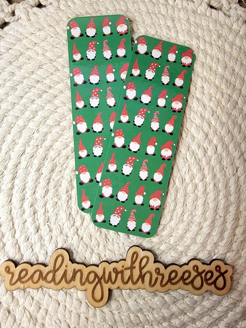 Christmas Gnomes Bookmarks | Bookmarks for Gifts | Cardstock Bookmarks ...