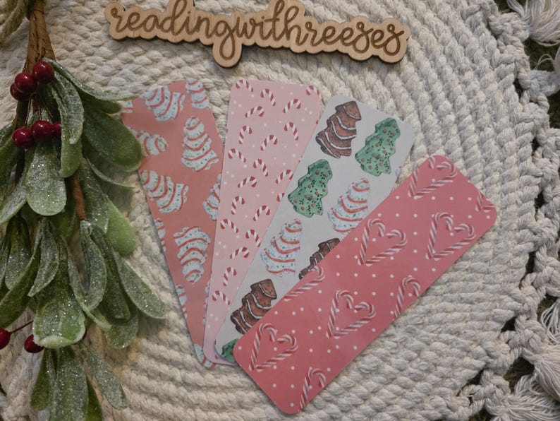 Christmas Treats Bookmarks | Bookmarks for Gifts | Cardstock Bookmarks ...