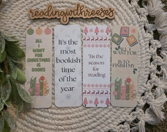 Christmas Treats Bookmarks | Bookmarks for Gifts | Cardstock Bookmarks ...