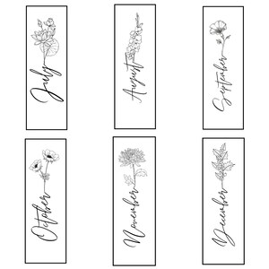 Name & Birth Month Flower Bookmark - Etsy