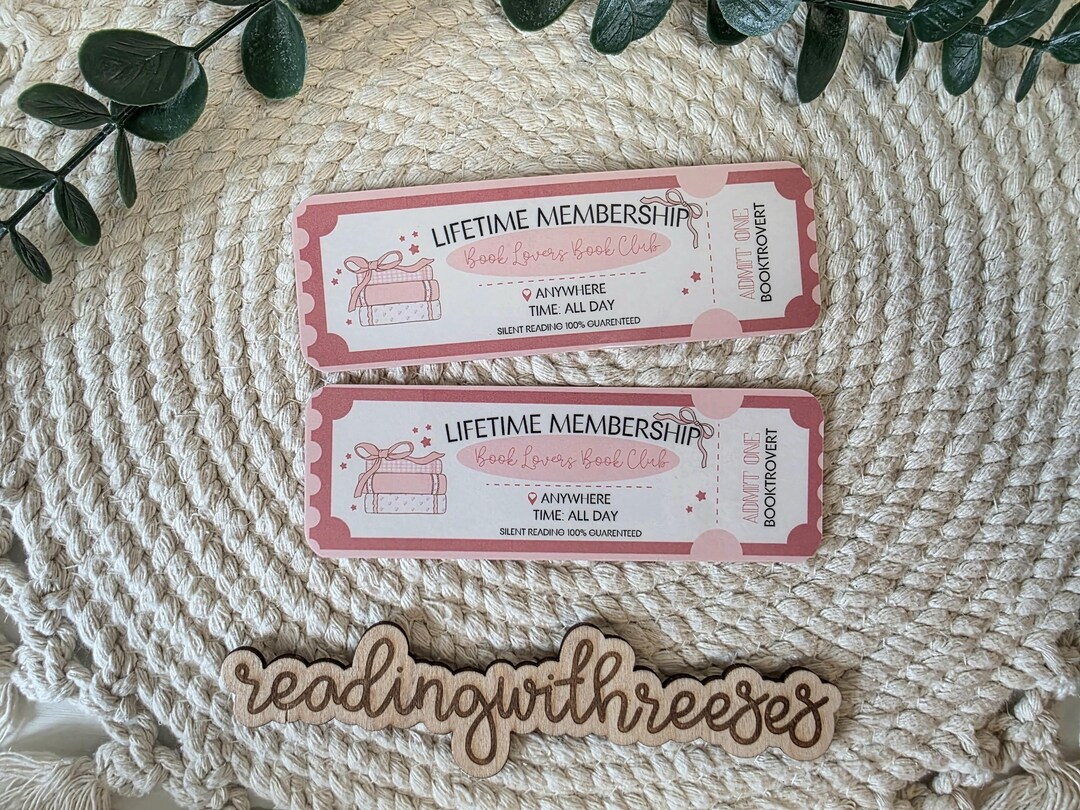 Bookish Tickets Bookmarks | Bookmarks for Gifts | Cardstock Bookmarks ...