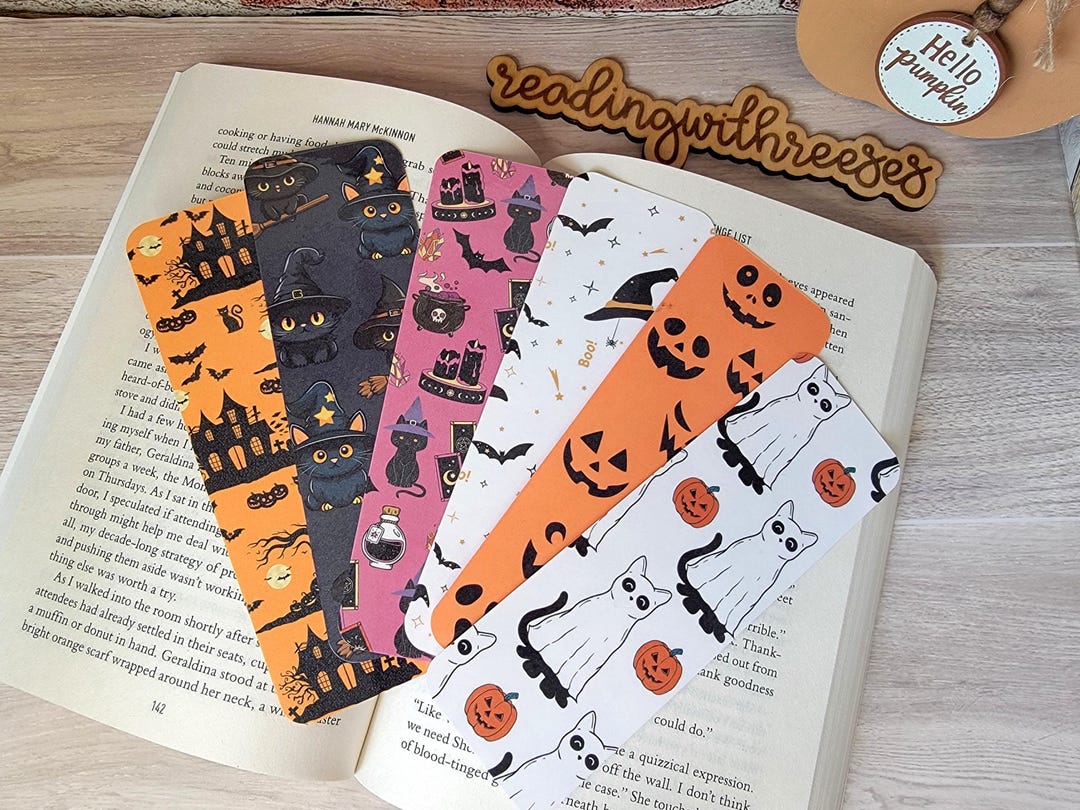 Halloween Bookmarks | Bookmarks for Gifts | Cardstock Bookmarks | Ghost ...
