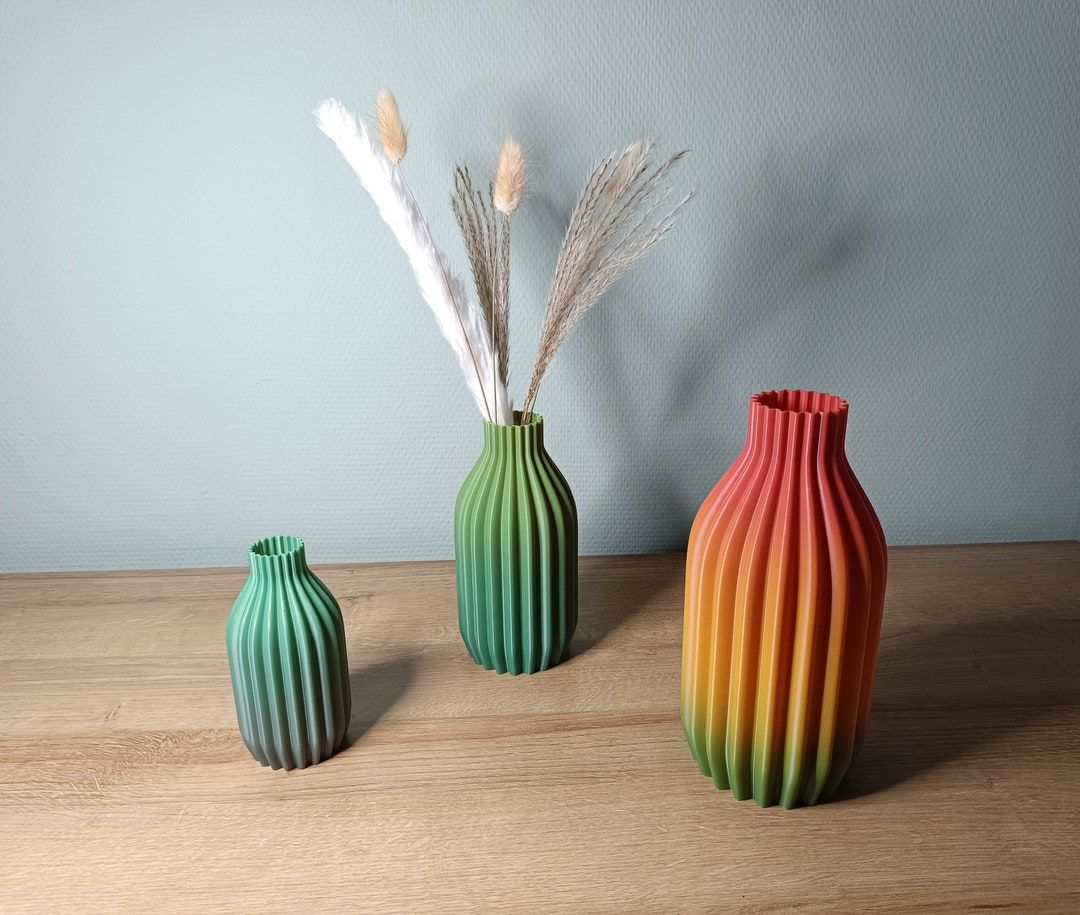 Decorative Vase / One-off Production / Vase bottle / Dried Flowers ...