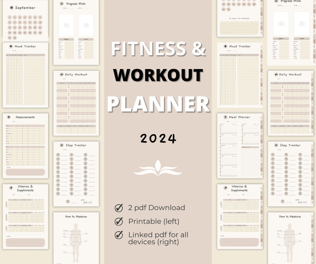 Fitness Planner 2024 Undated iPad Goodnotes, Weight Loss Tracker ...