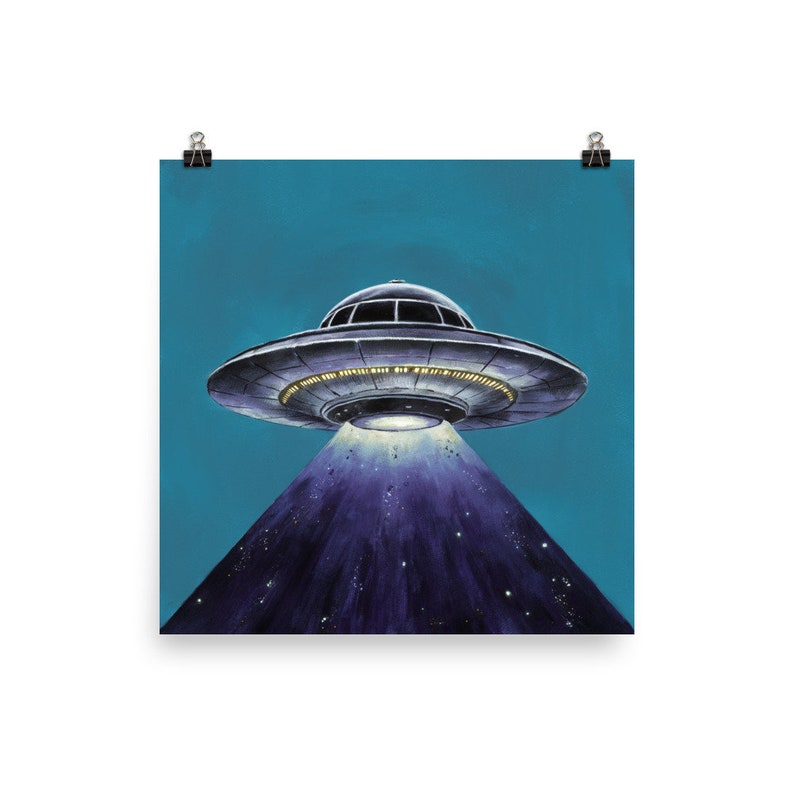 Mystical UFO Art Print Enigmatic Alien Spaceship Wall Decor Poster - Etsy
