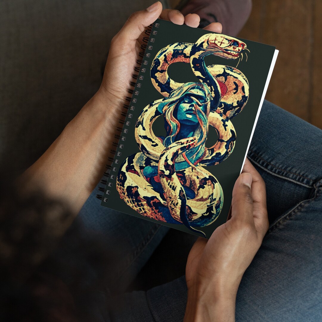 Medusa and Serpent Spiral Notebook Mythical Art Perfect Gift for ...