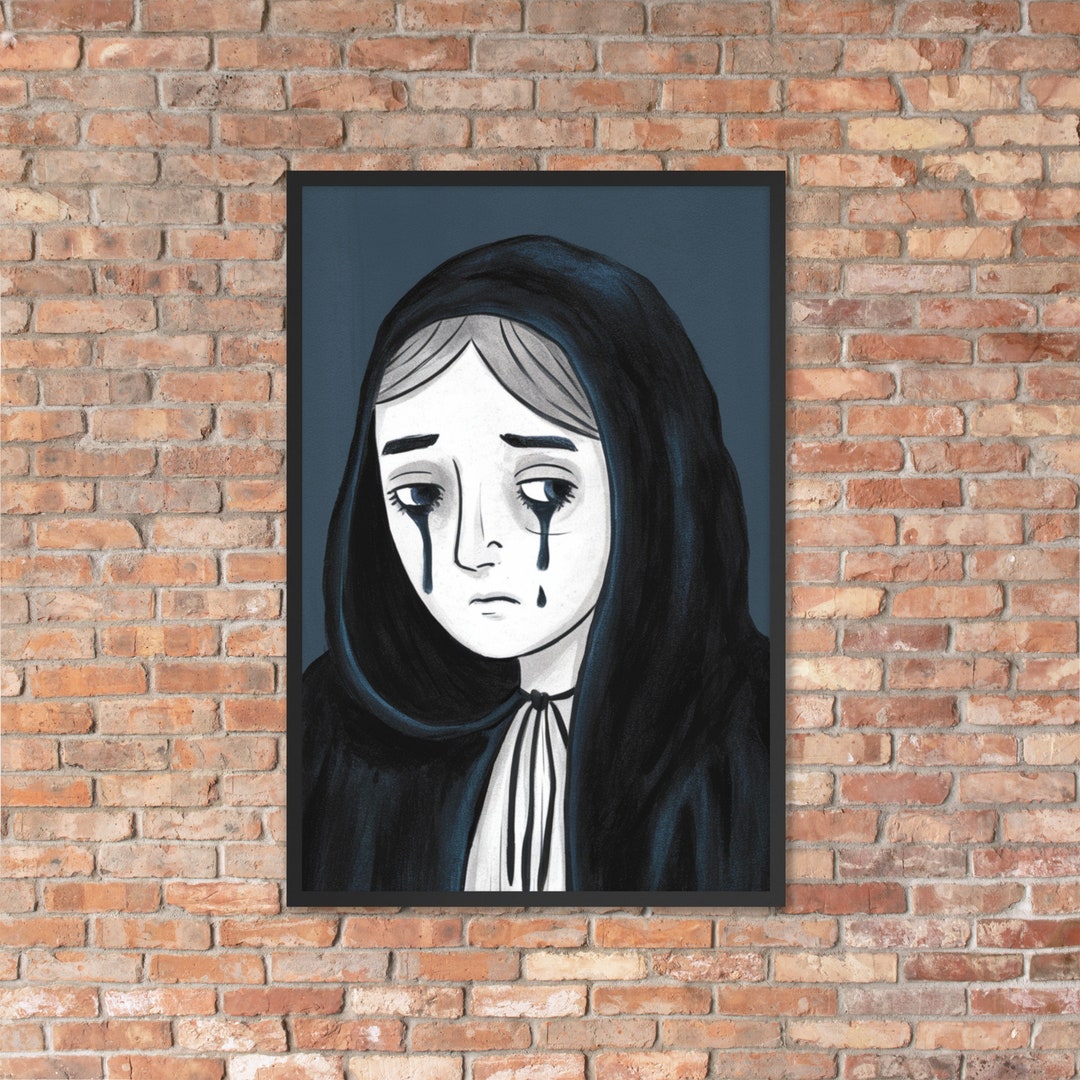 Sad Gothic Girl Crying Emotional Gothic Art Print Expressionist ...