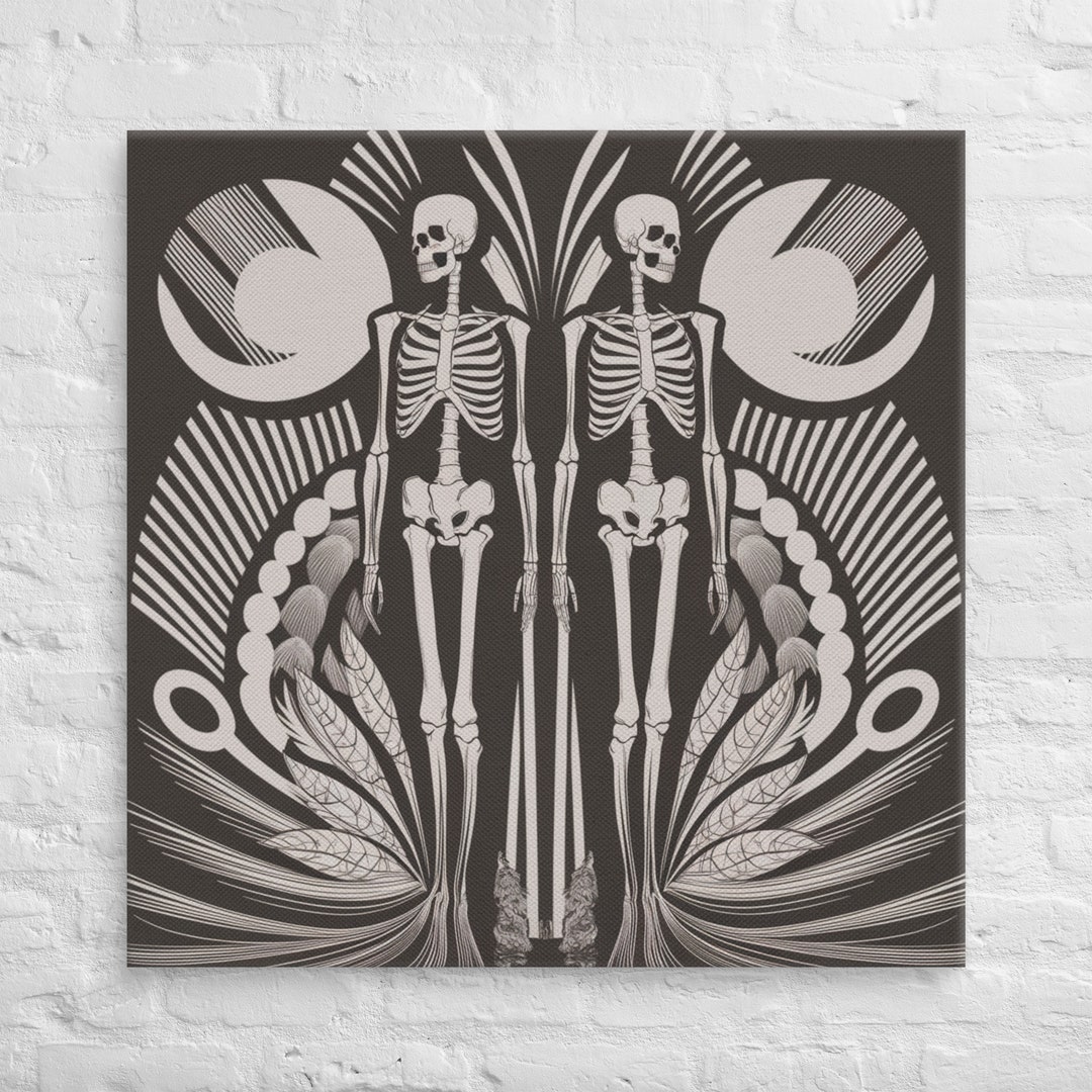 Gothic Skeleton Art Black and White Skeleton Halloween Skeleton Spooky ...