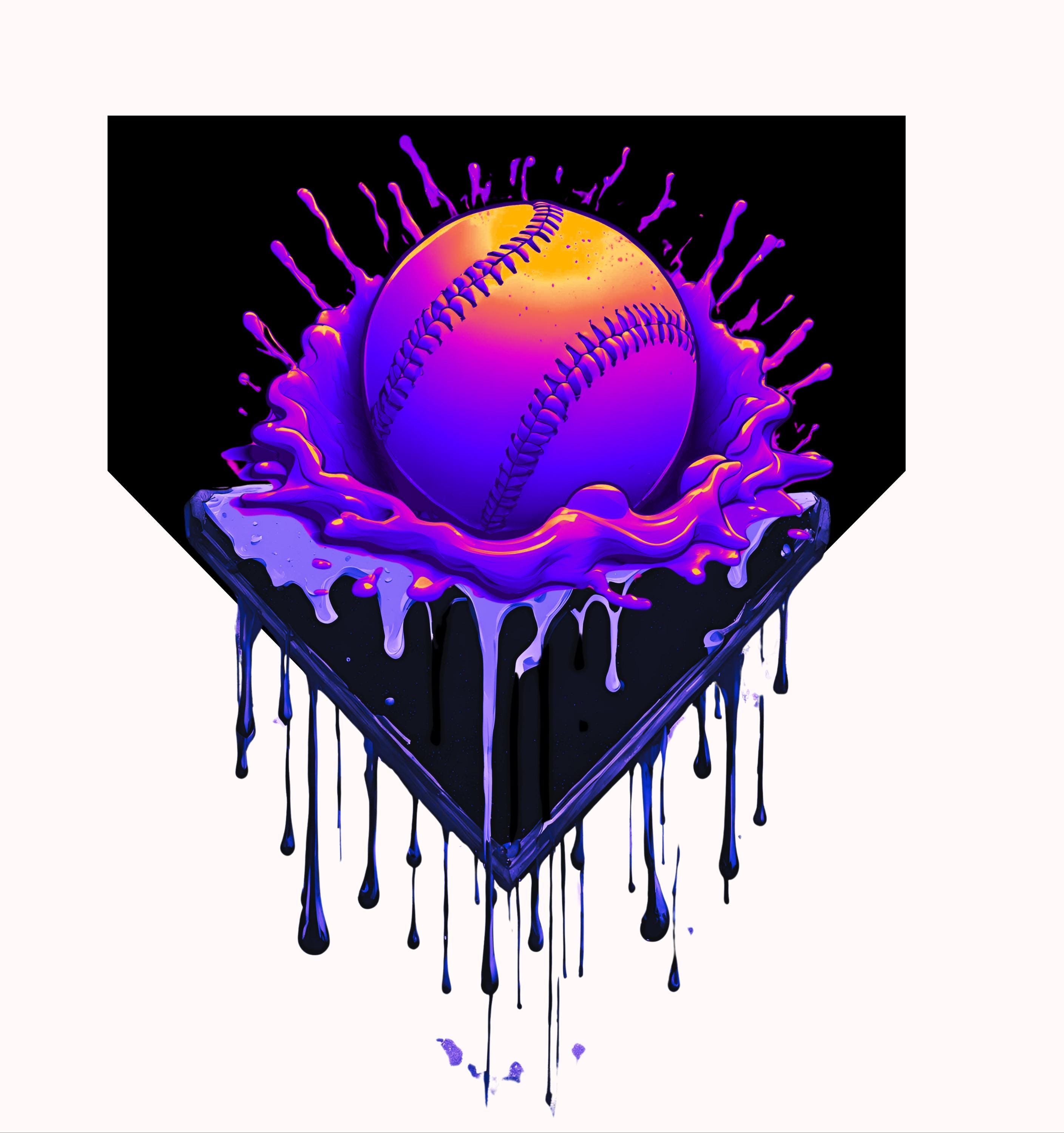 Purple Baseball Splash - Etsy