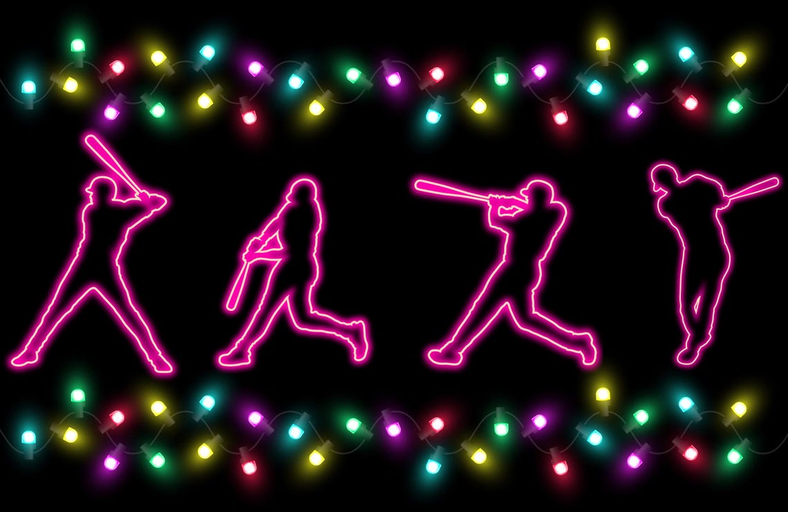 Neon Baseball Christmas Lights - Etsy
