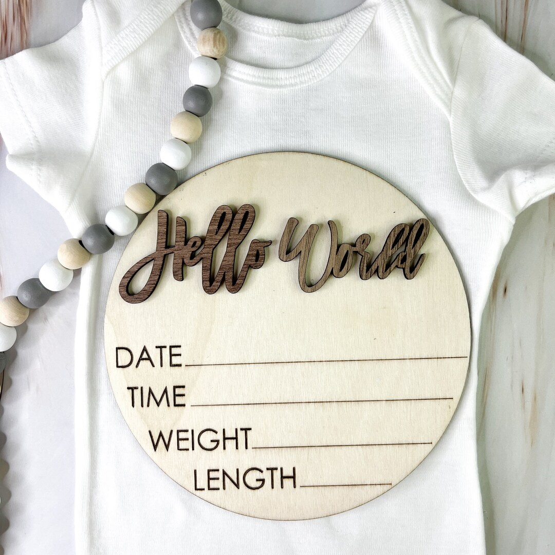 Baby Announcement Sign, Hello World Sign, Baby Name Sign, Baby Name ...
