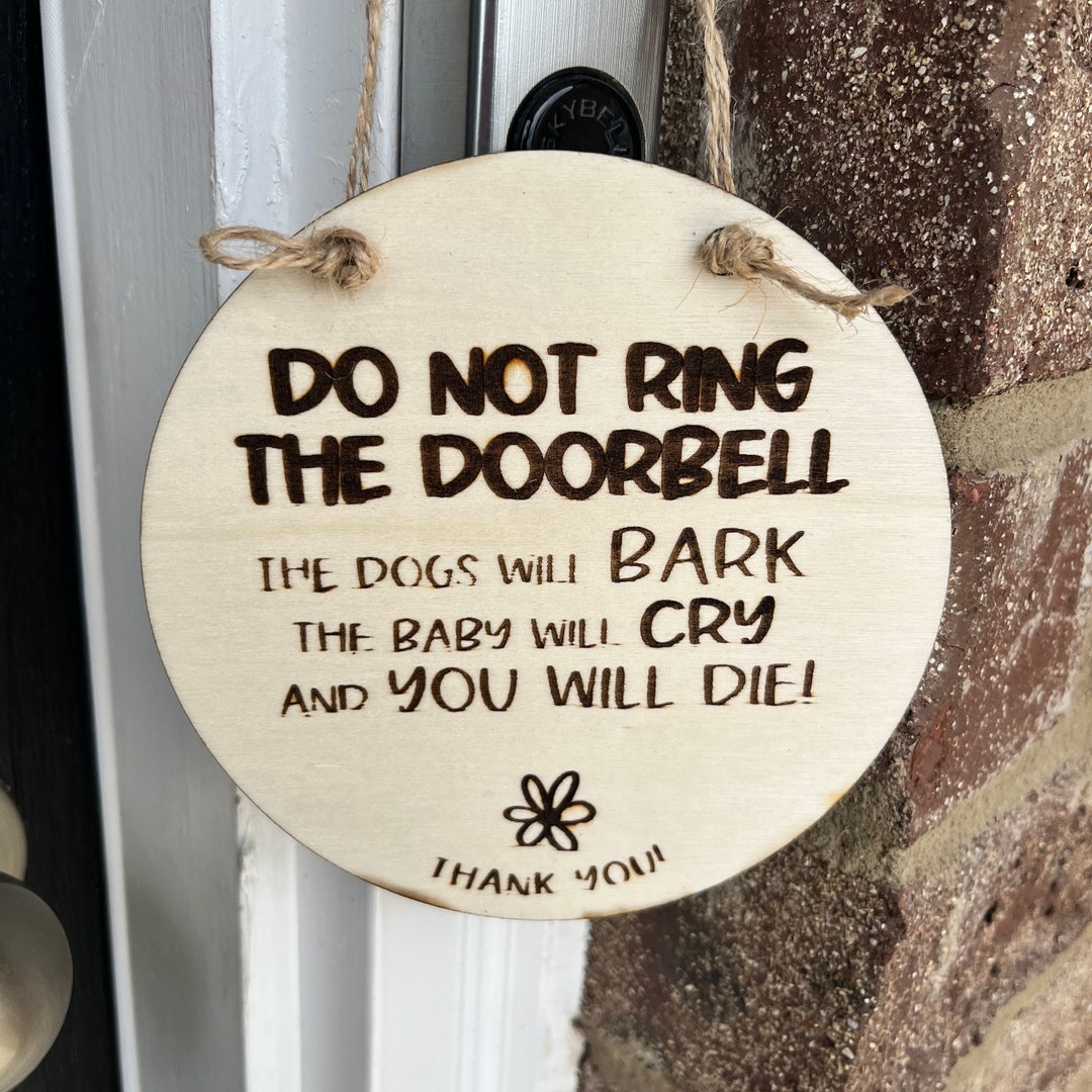Do Not Knock Door Sign, Do Not Ring the Doorbell, Sleeping Baby Sign ...