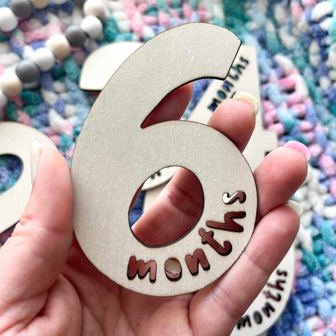 Baby Milestone, Monthly Marker, Wooden Number Milestone, Monthly Baby ...