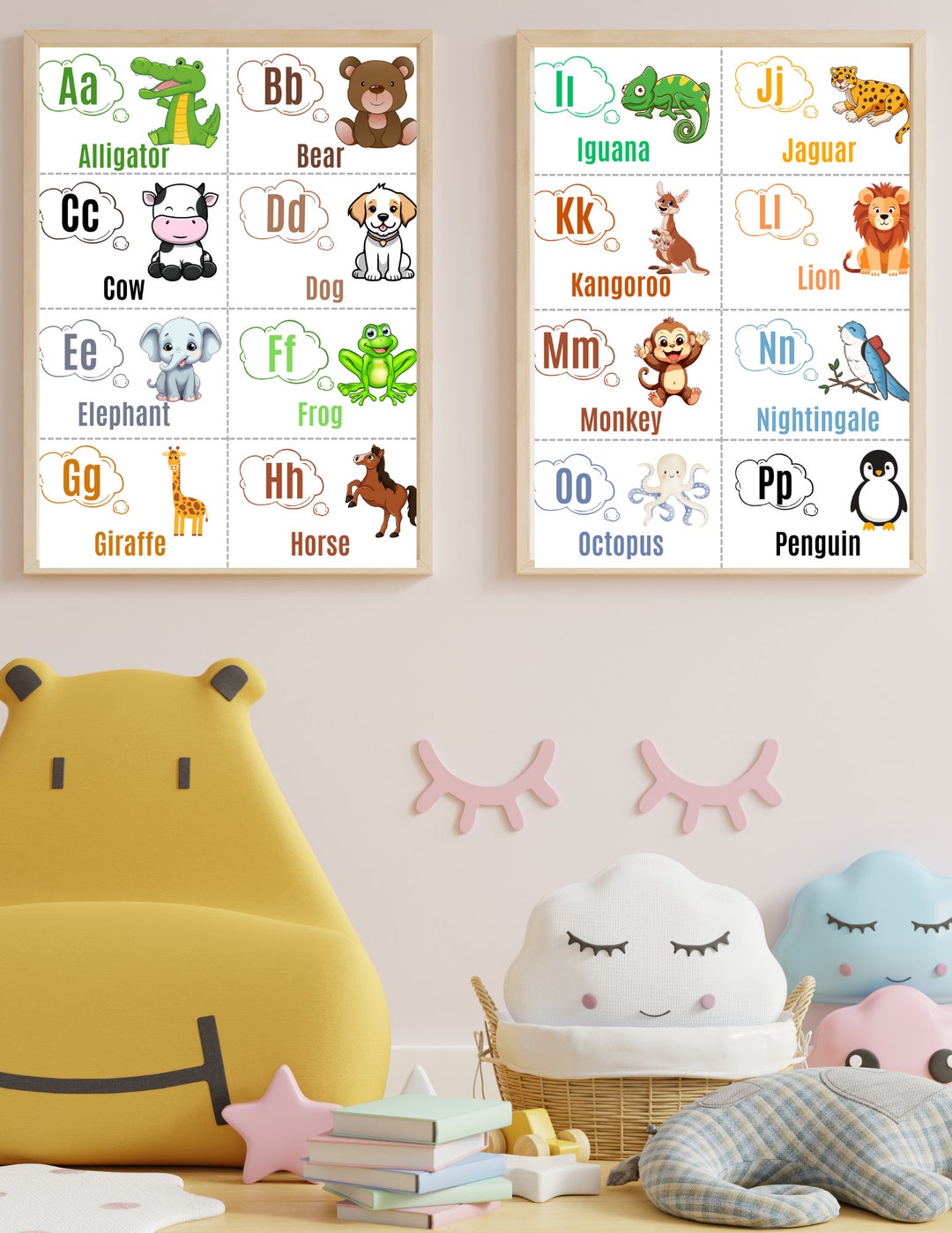 Animal Alphabet Card Set, Alphabet Flash Cards, Abc Card, Instant ...