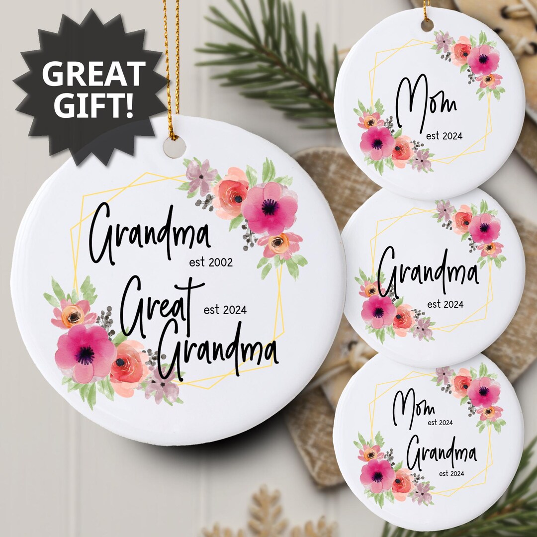 Personalized Great Grandma Est, Personalized Mom Est Christmas Ornament ...