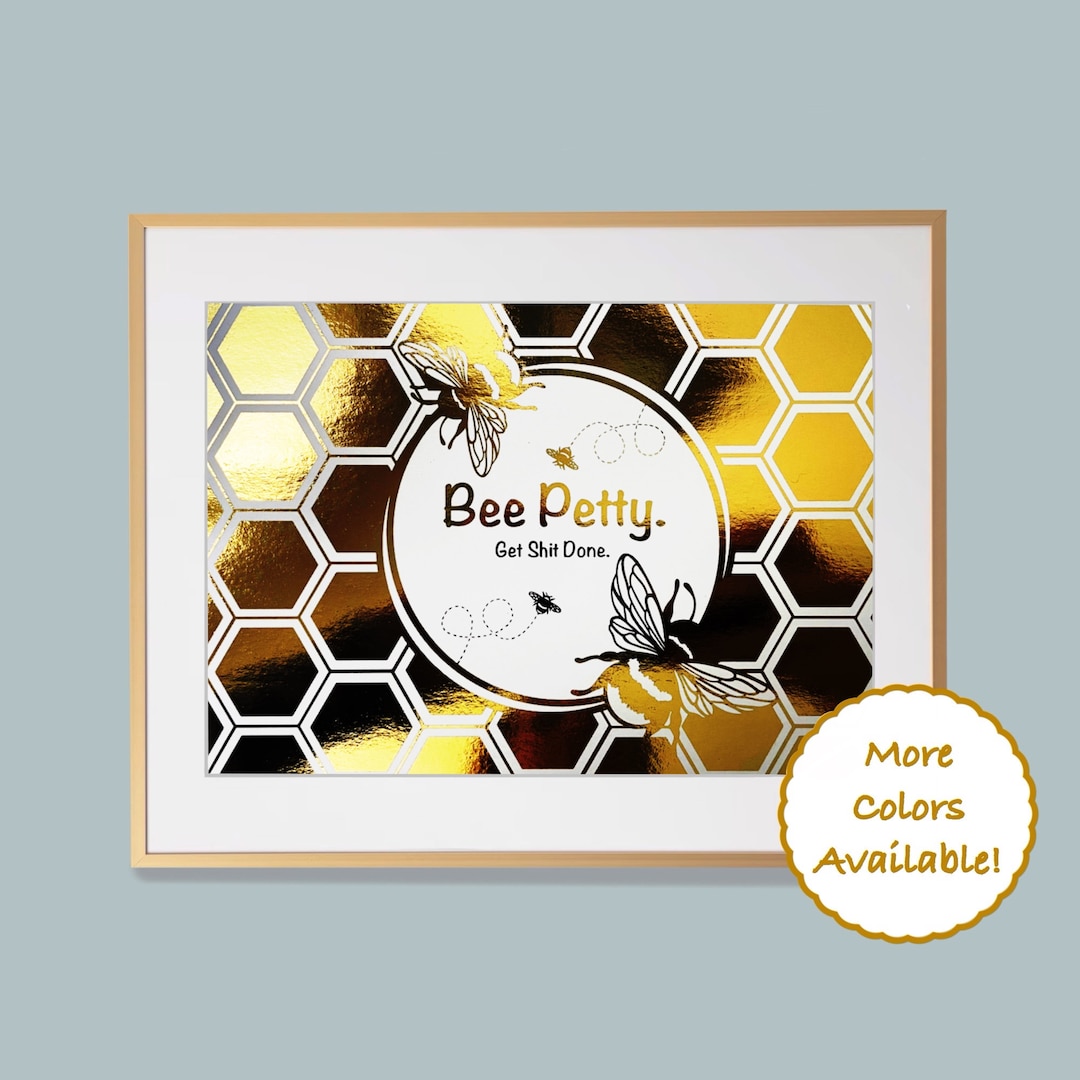 Hand Drawn Iridescent Gold Bumble Bee Inspirational Quote (bee Petty ...