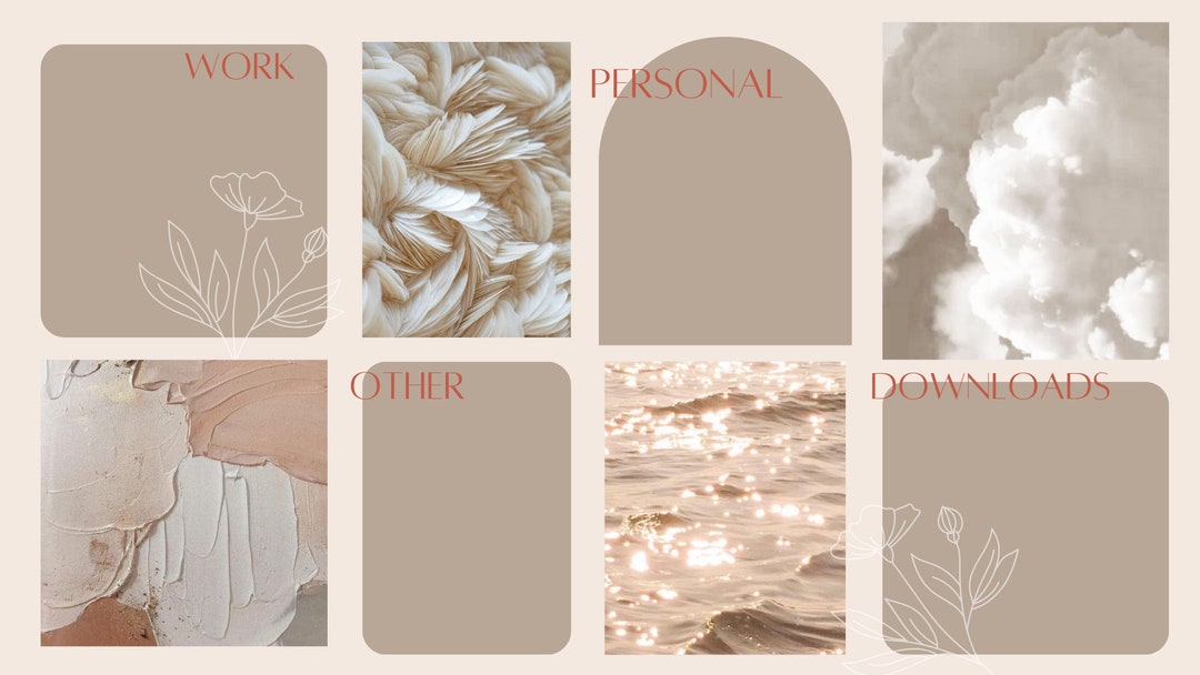 2023-2024 Desktop Wallpaper Organizer Set, Desktop Calendar, Aesthetic ...