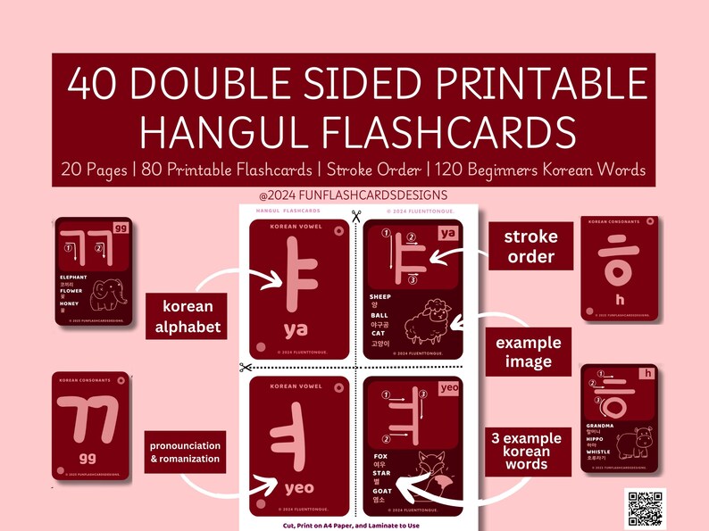 Learn Korean Alphabet Hangul Korean Study Pack Printable Worksheets 150 ...