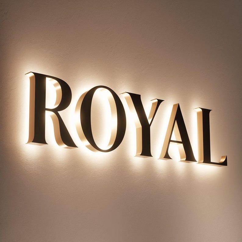Custom Metal Backlit Sign, 3D Metal Sign, Business Sign, Custom Backlit ...