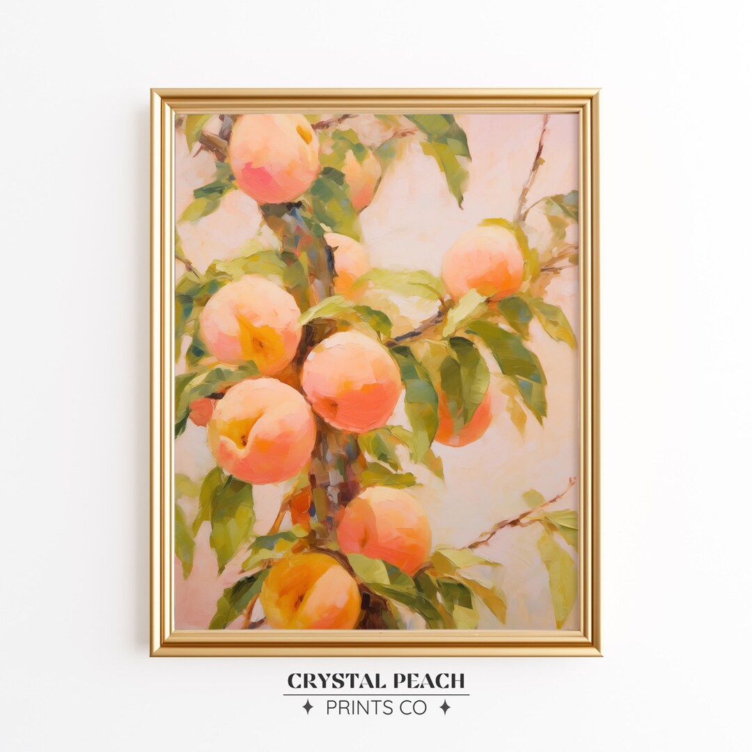 Blush Peaches Digital Print - Peach Still Life Painting - Girly ...