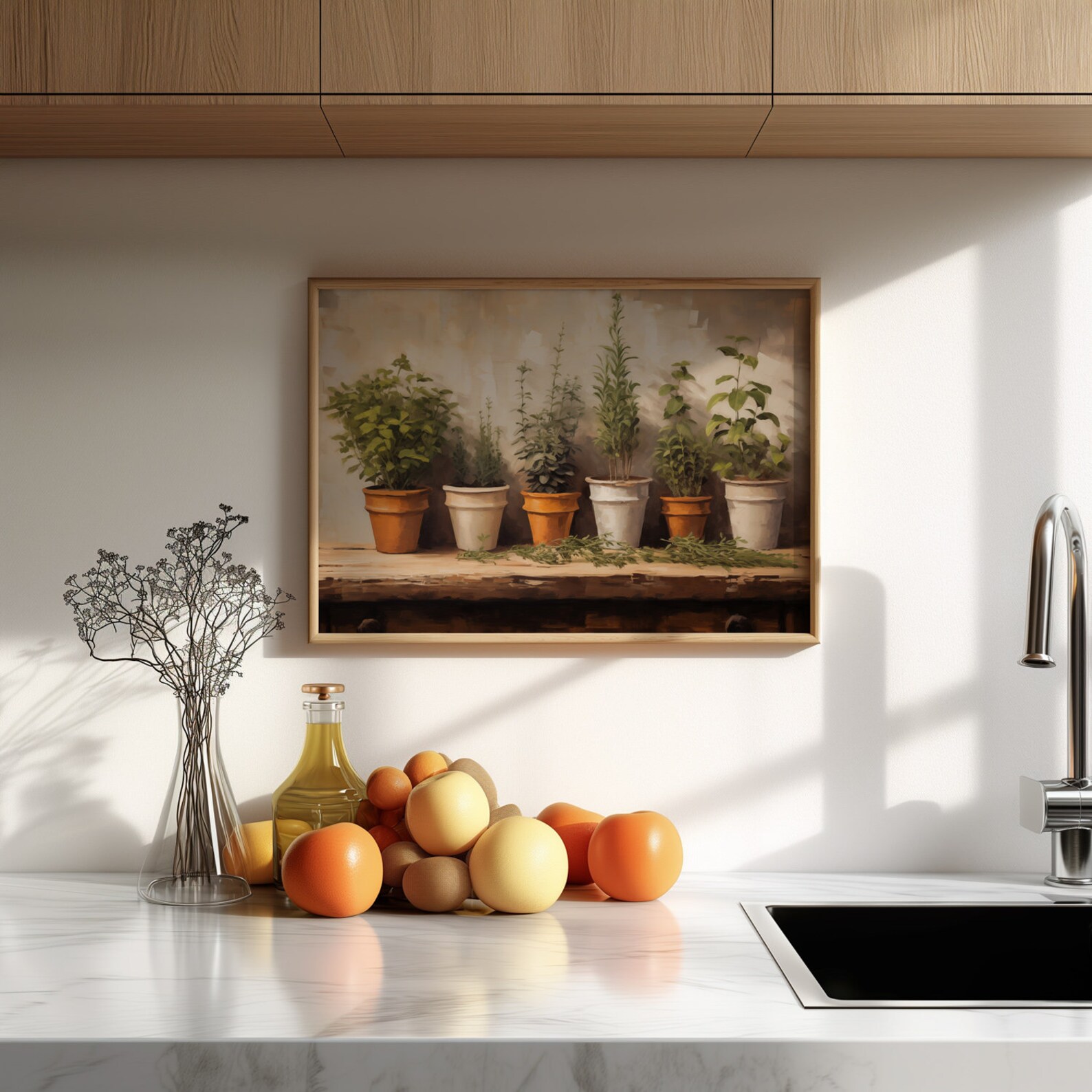 Herbs Digital Print - Rustic Farmhouse Kitchen Wall Art Decor ...