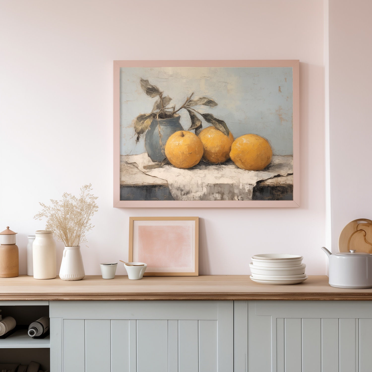 Orange Still Life Digital Print - Rustic Farmhouse Kitchen Wall Art ...