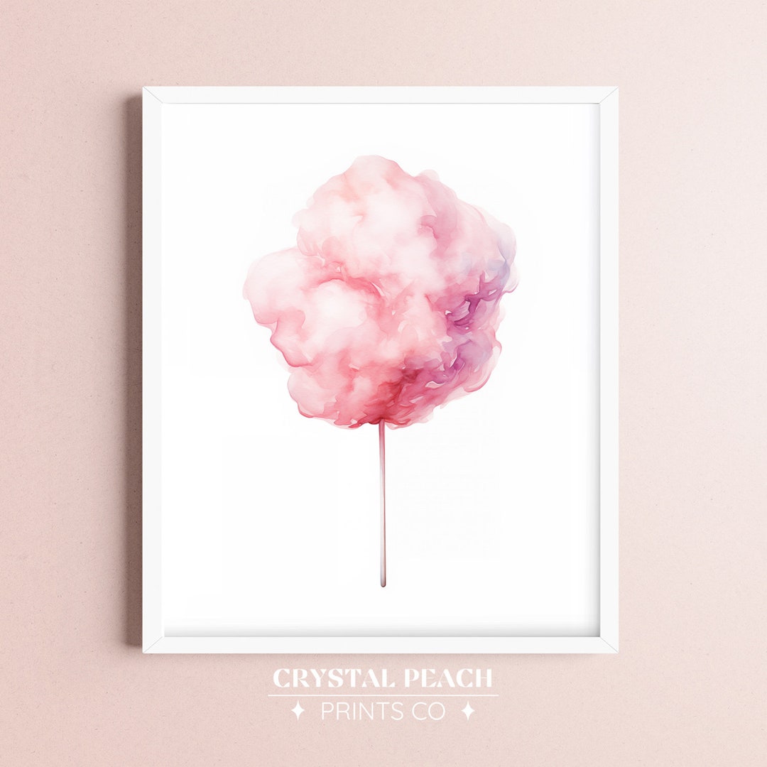 Watercolor Pink Cotton Candy Digital Print - Instant Download - Little ...