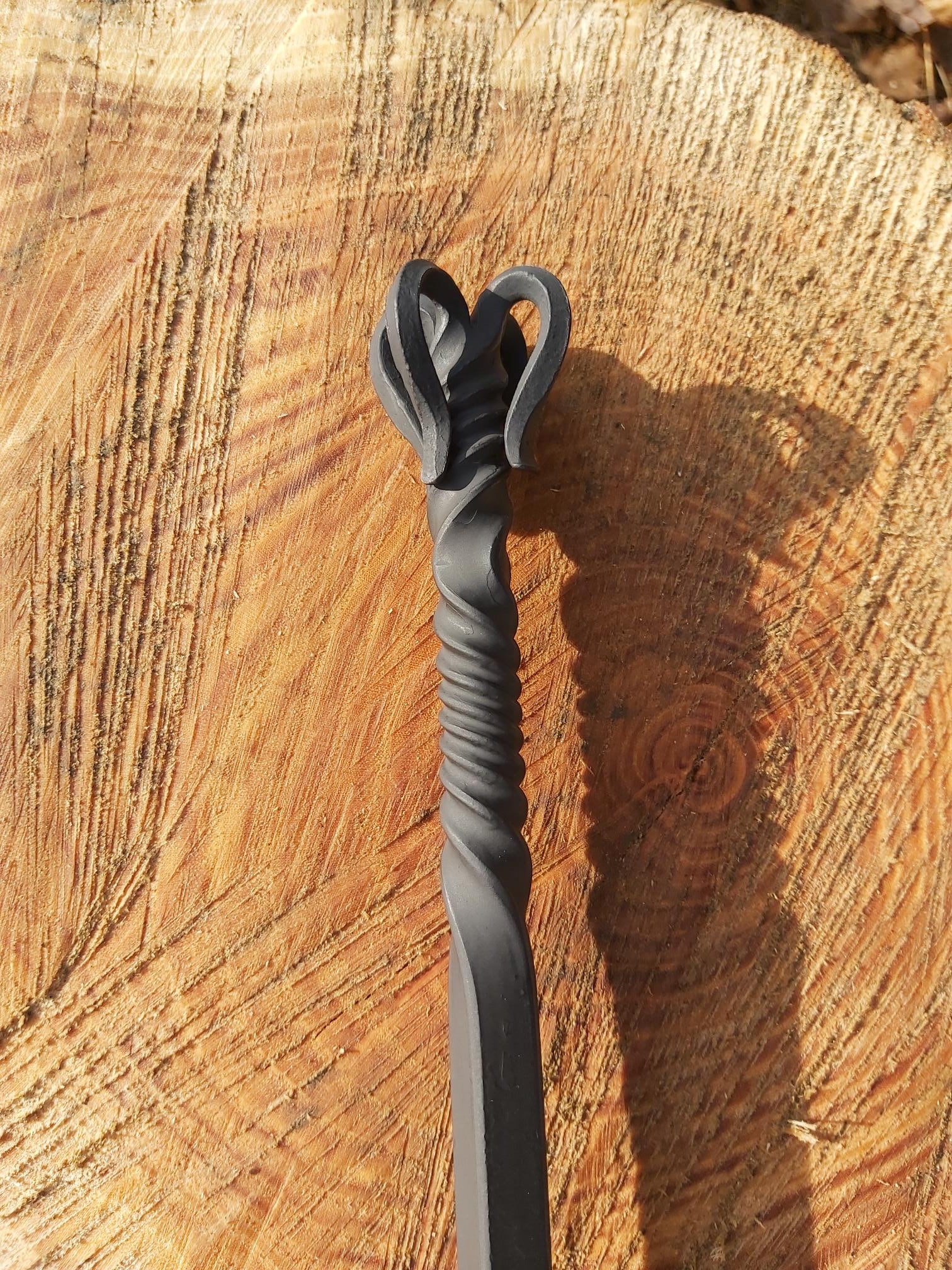 Medieval King Fire Poker, Rare, Unique, Forged Fire Poker, Fireplace ...