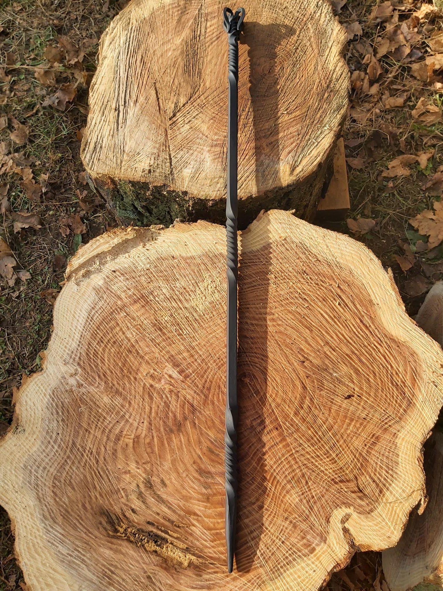 Medieval King Fire Poker, Rare, Unique, Forged Fire Poker, Fireplace ...