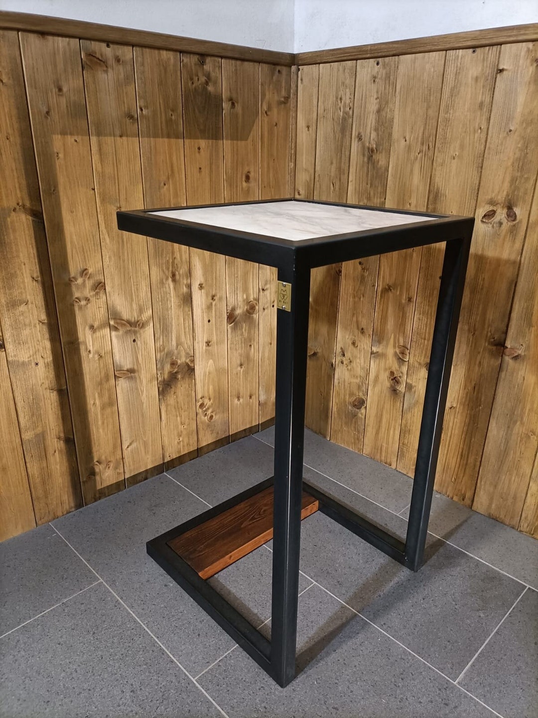 Industrial Suspended Coffee Table in Steel and Marble Handmade - Etsy