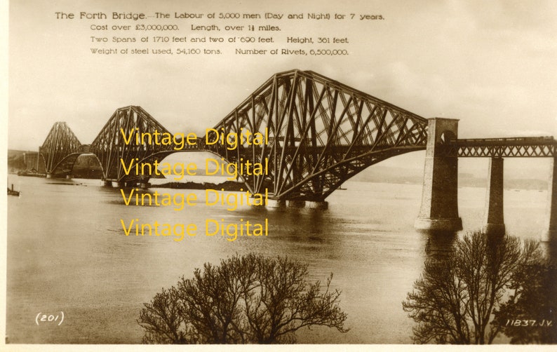 The Forth Bridge - Scotland - B/W Photo Digital Download - Etsy