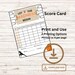 March Madness Score Sheet, March Bunco Night, Tally Sheet, Table Marer ...