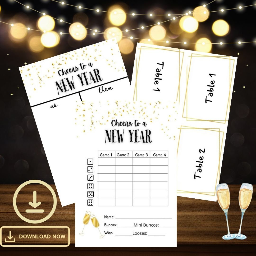 New Year Bunco Score Sheet, January Bunco Sheet, 2024 Bunco Score Card ...